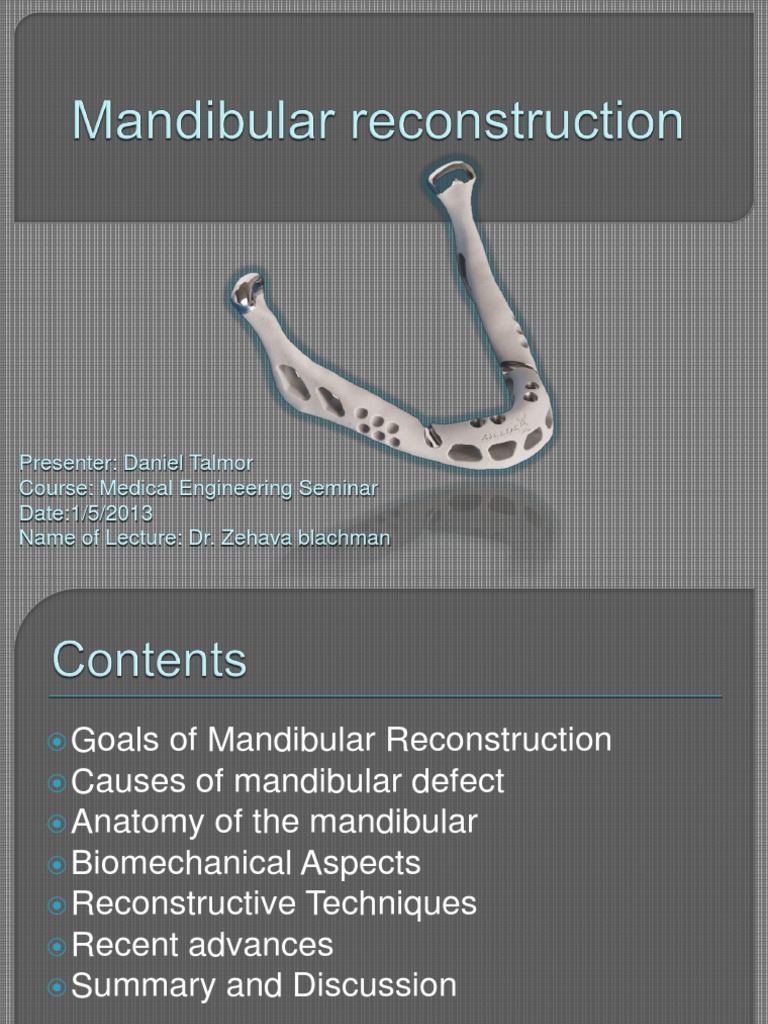 Mandibular Reconstruction Seminar | PDF