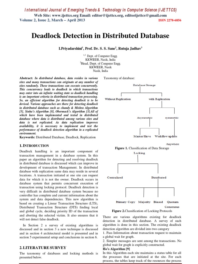 Deadlock Detection in Distributed Database | PDF | Databases | Concurrency (Computer Science)