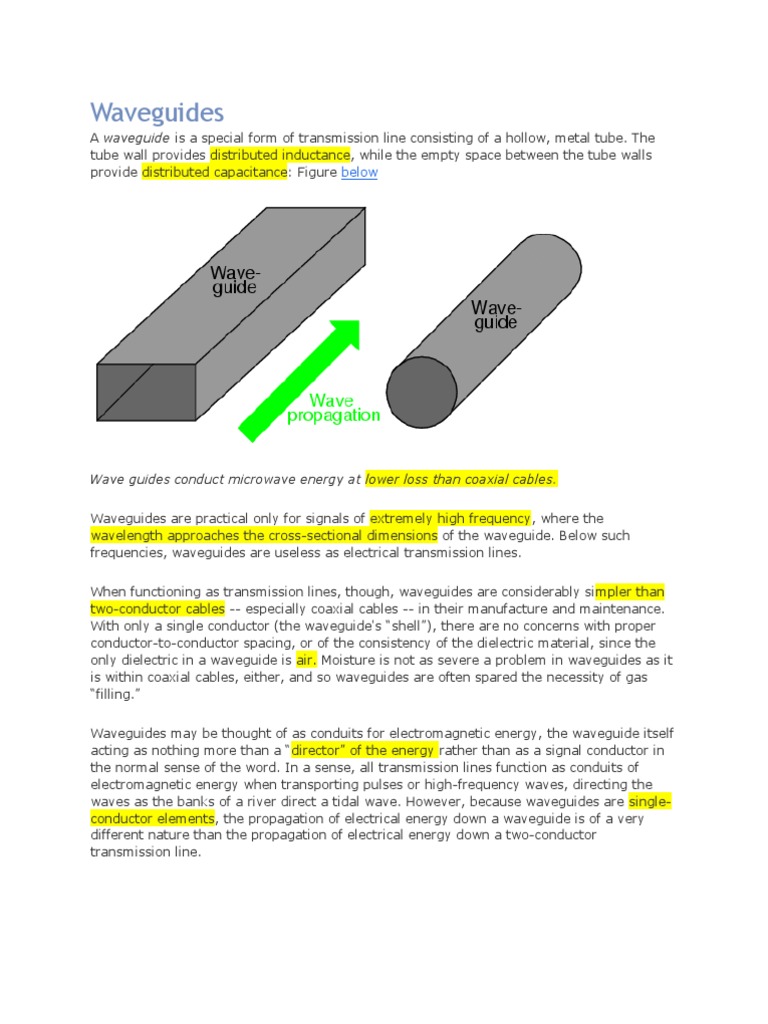 Waveguides: Below | PDF | Antenna (Radio) | Waveguide