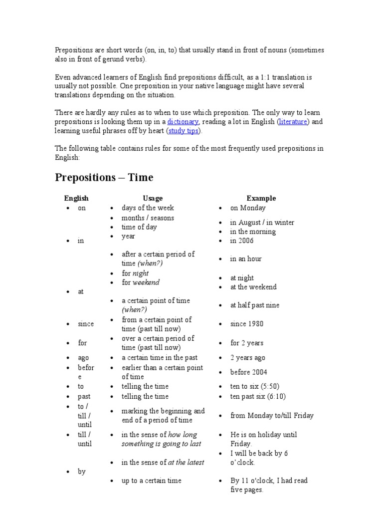 Prepositions Are Short Words | PDF | Preposition And Postposition | English Language