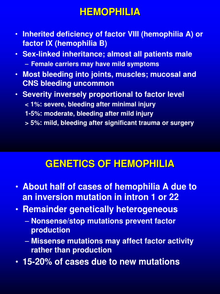 Hemophilia: Factor IX (Hemophilia B) | PDF | Haemophilia | Bleeding