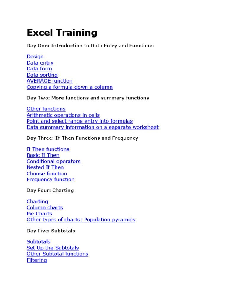 Excel Training | PDF | Microsoft Excel | Chart