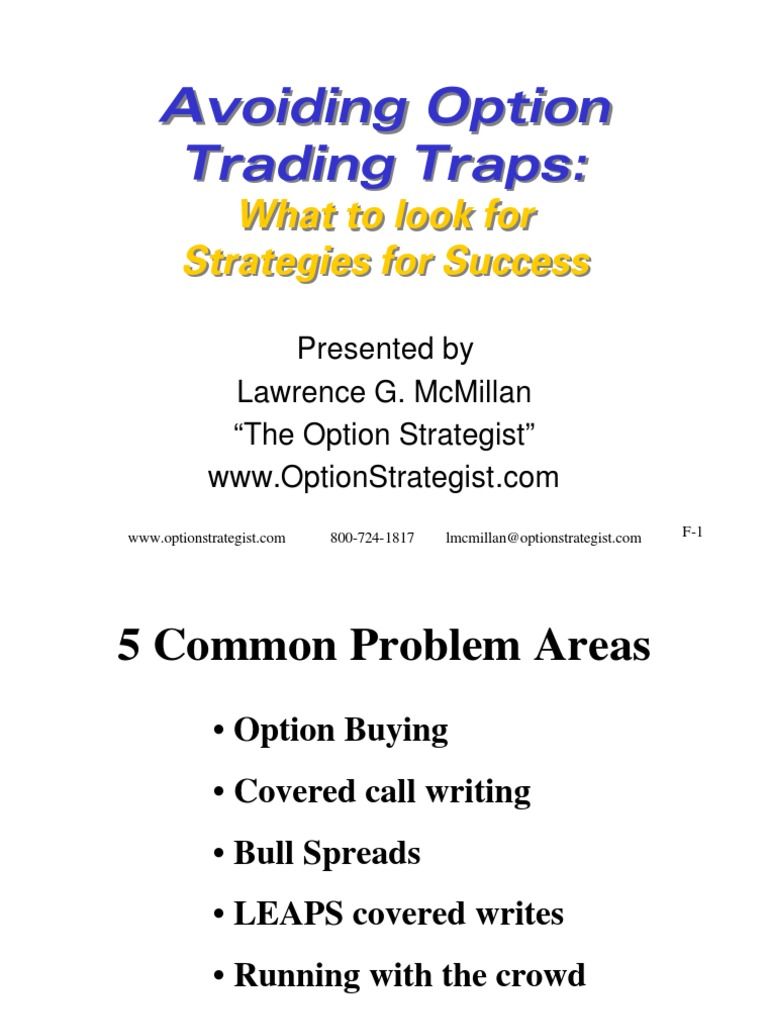 Avoiding Option Trading Traps | PDF | Option (Finance) | Stocks