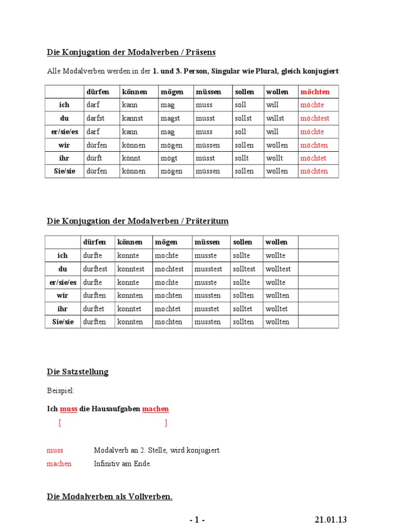 Modalverben Odt | PDF