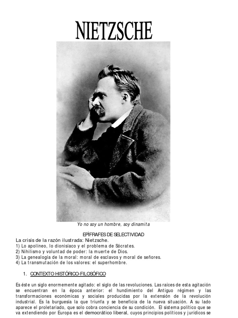 Filosofía de Nietzsche: Contexto y Obras | PDF