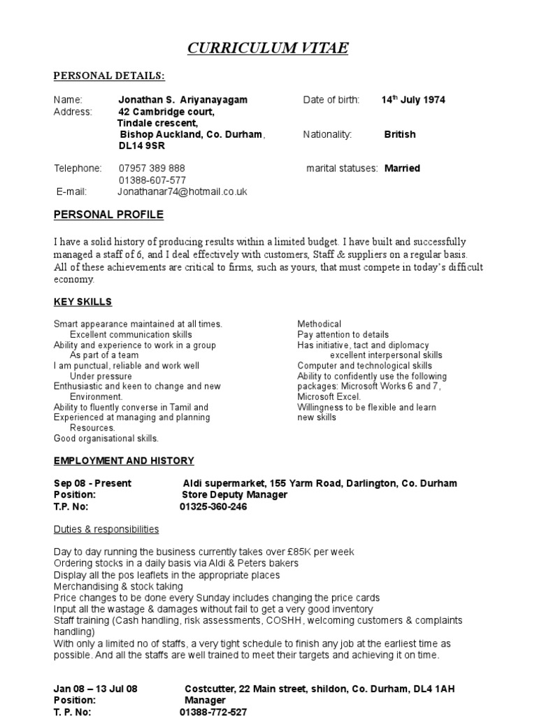 CV Sathish New | PDF | Cheque | Economies