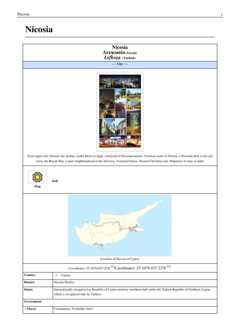 Nicosia - Capital of Cyprus | PDF | Cyprus