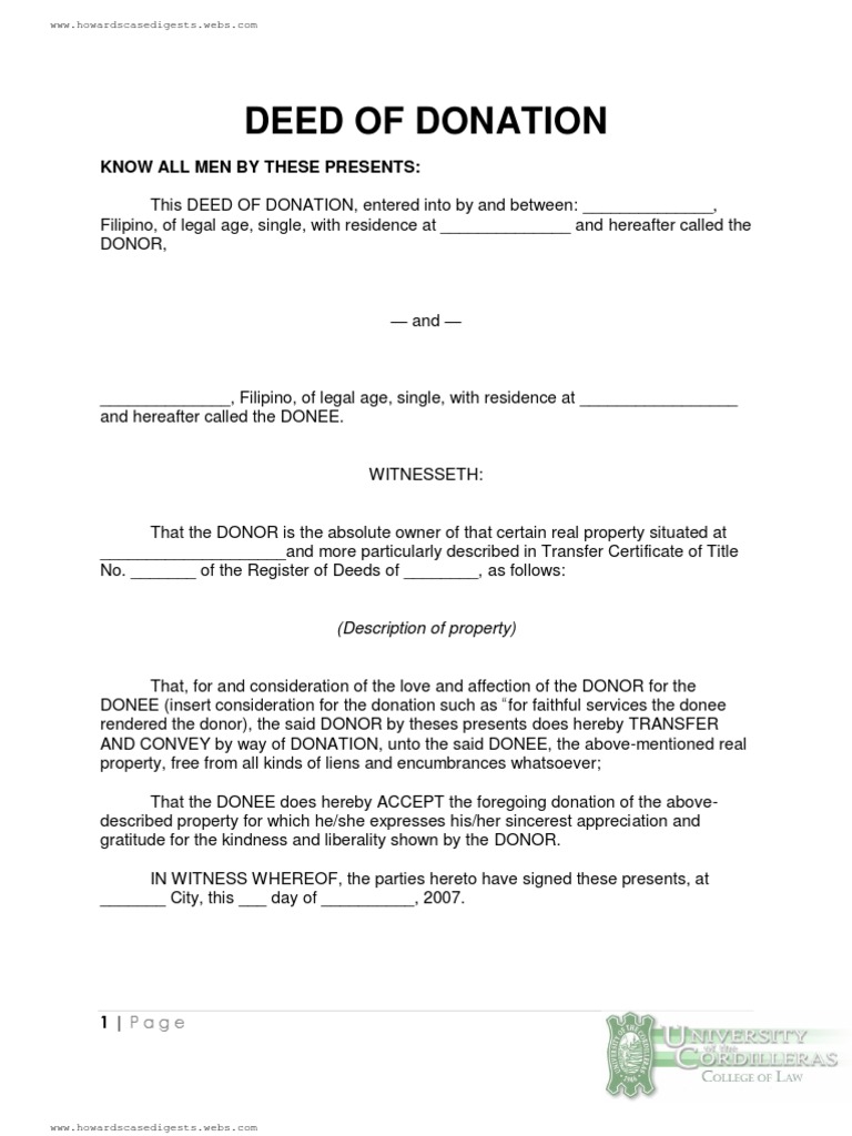 Deed of Donation | PDF