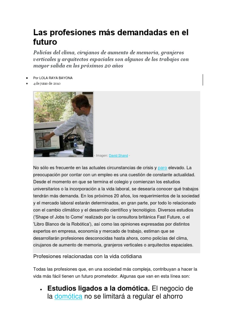 Las 20 Profesiones Del Futuro | PDF | Agricultura | Ingeniería