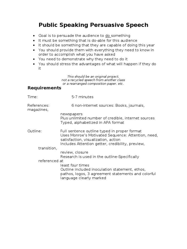 2013 - Persuasive Speech Package (Conversational English Class ...