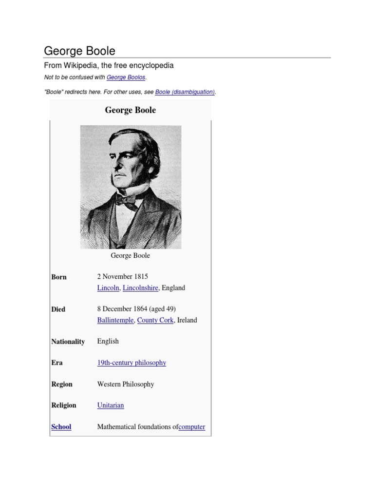 George Boole | Logic | Physics & Mathematics