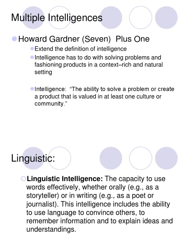 Howard Gardner Multiple Intelligence | PDF | Intelligence | Mental ...