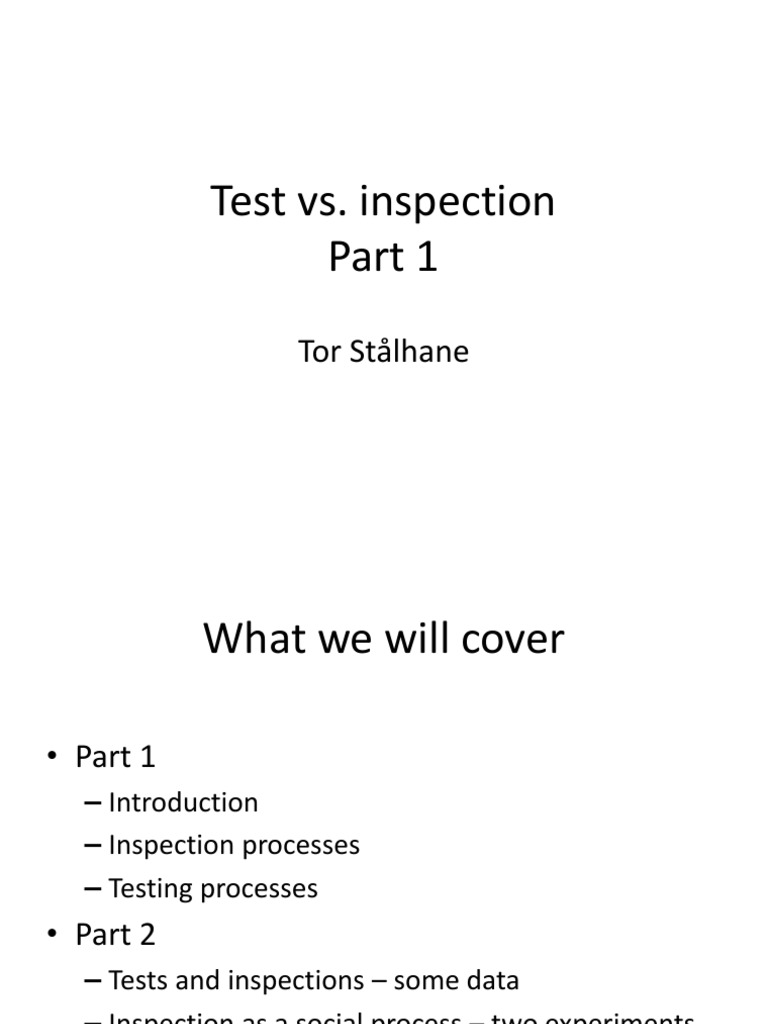 Test Vs Inspection 2 | PDF | Unit Testing | Verification And Validation