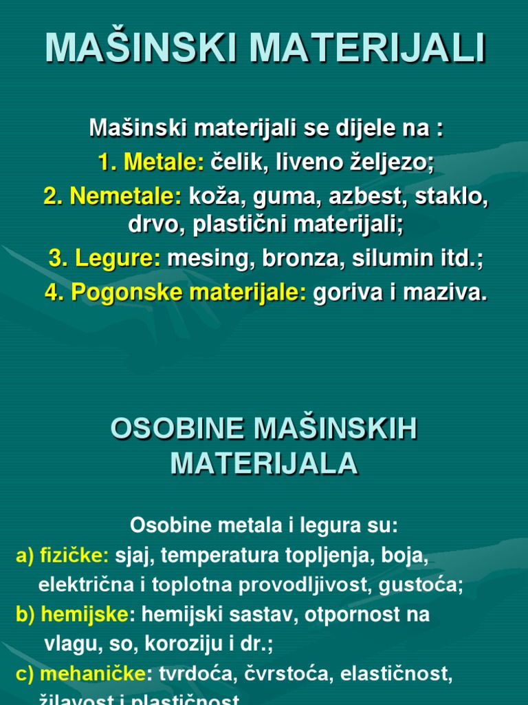 Masinski Materijali PP | PDF