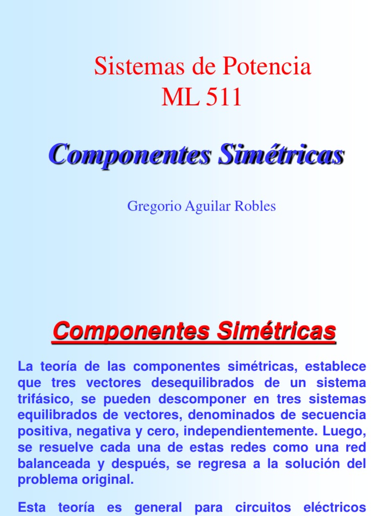 Componentes Simétricas - ML 511 | PDF | Corriente eléctrica ...