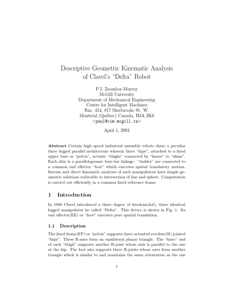 Cinematica Robot Delta | PDF | Kinematics | Sphere