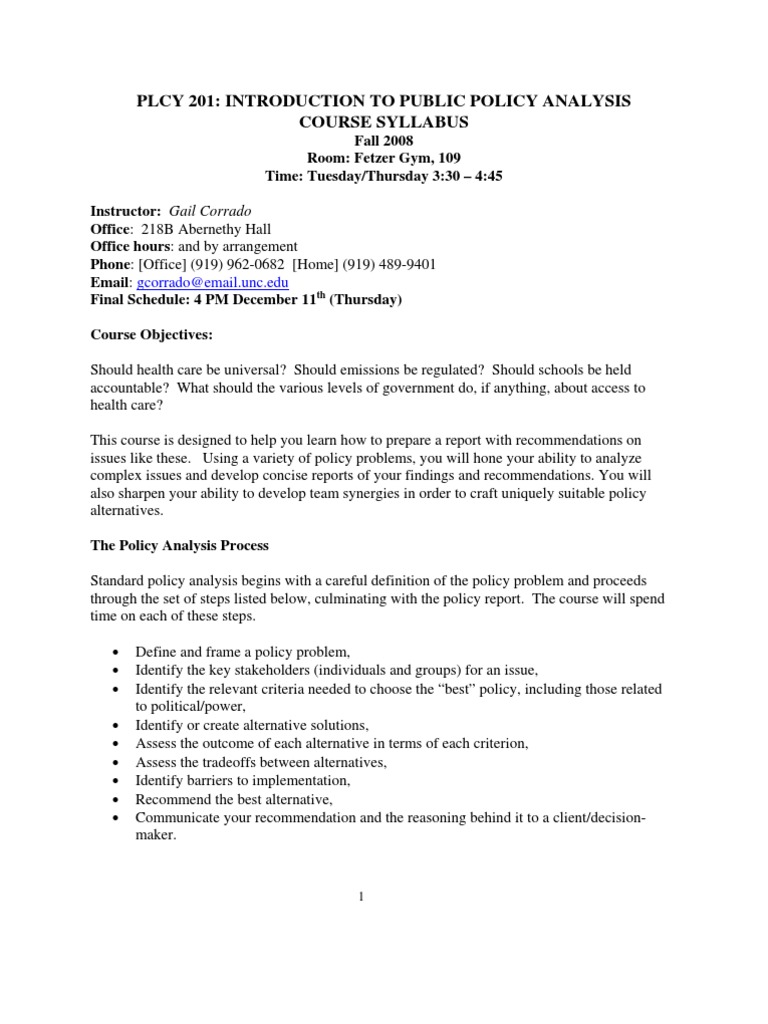 Introduction To Public Policy Analysis | PDF | Policy Analysis | Homework