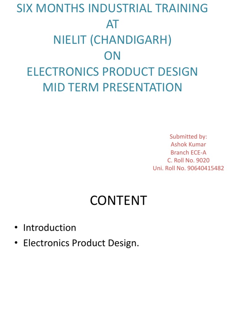 Six-Month Training in Electronics Design | PDF