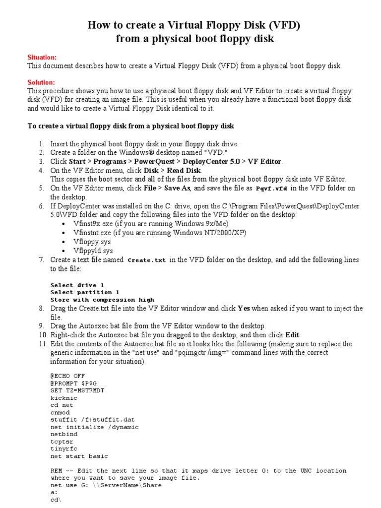 How To Create A Virtual Floppy Disk | PDF | Dos | Floppy Disk