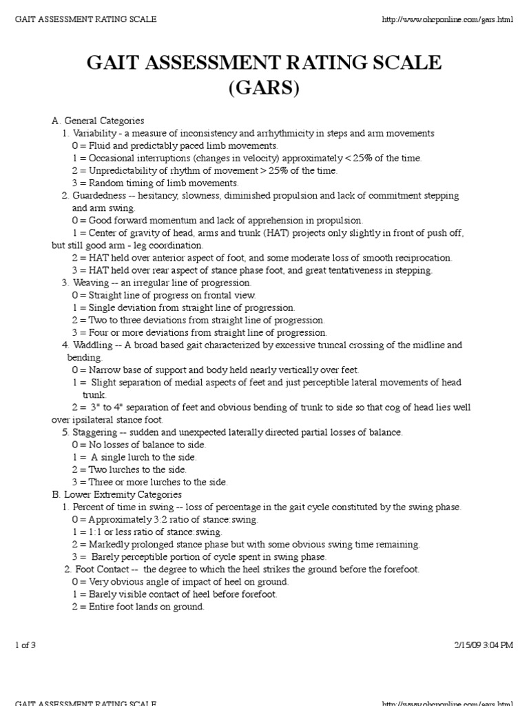 Gait Assessment | PDF | Anatomical Terms Of Motion | Elbow