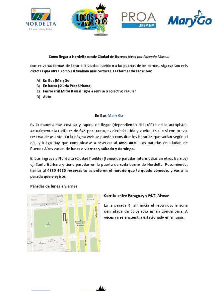 Como Llegar A Nordelta | PDF | Buenos Aires | Autobús