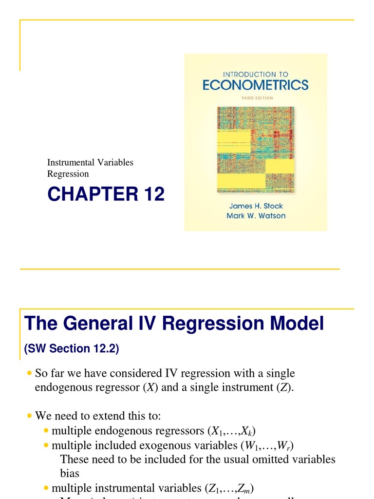 Instrumental Variables Regression | PDF | Instrumental Variable | Endogeneity (Econometrics)