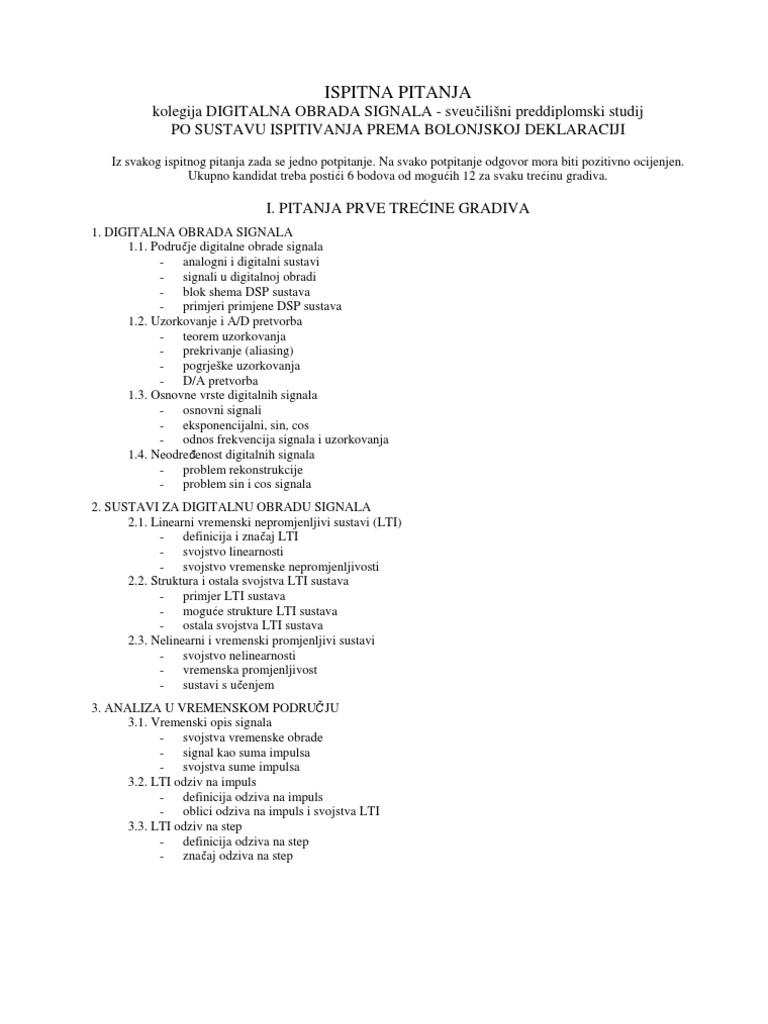 Digitalna Obrada SIgnala | PDF