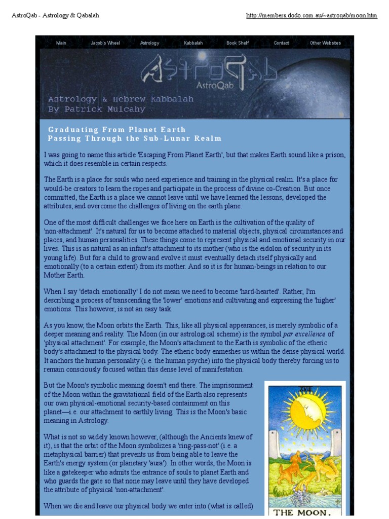 Graduating From Planet Earth - Passing Through The Sub-Lunar Realm ...