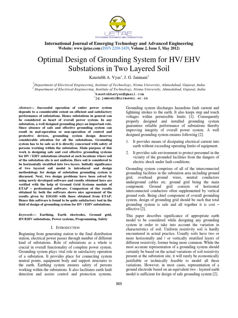 Grounding System Design for HV/EHV Substations | PDF | Electrical ...