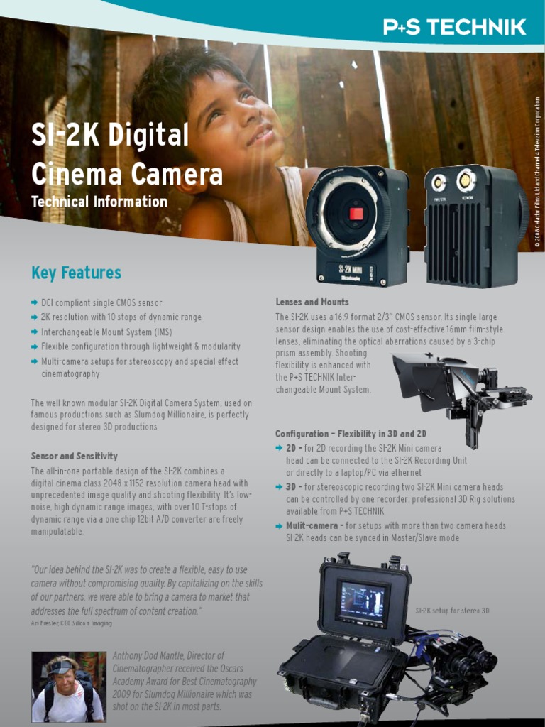 SI-2K Digital Cinema Camera: Key Features | PDF | Stereoscopy | Camera