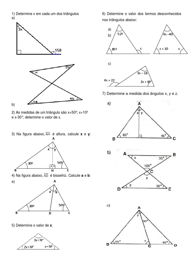 8º Ano Insa Triângulos | PDF | Triângulo | Geometria convexa