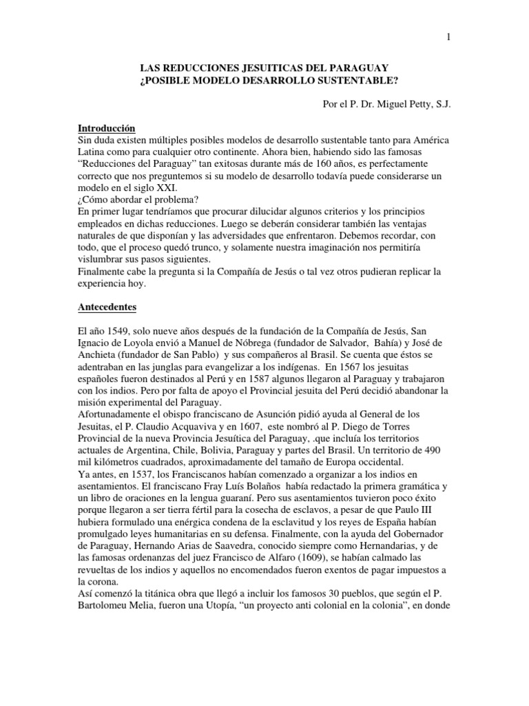 Petty - Reducciones Jesuiticas Del Paraguay - D | PDF | Sociedad de jesus