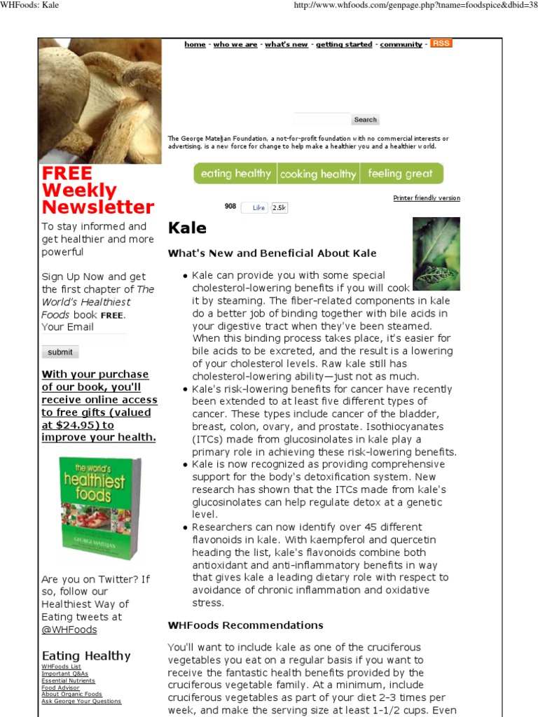 WHFoods Kale | PDF | Kale | Nutrients