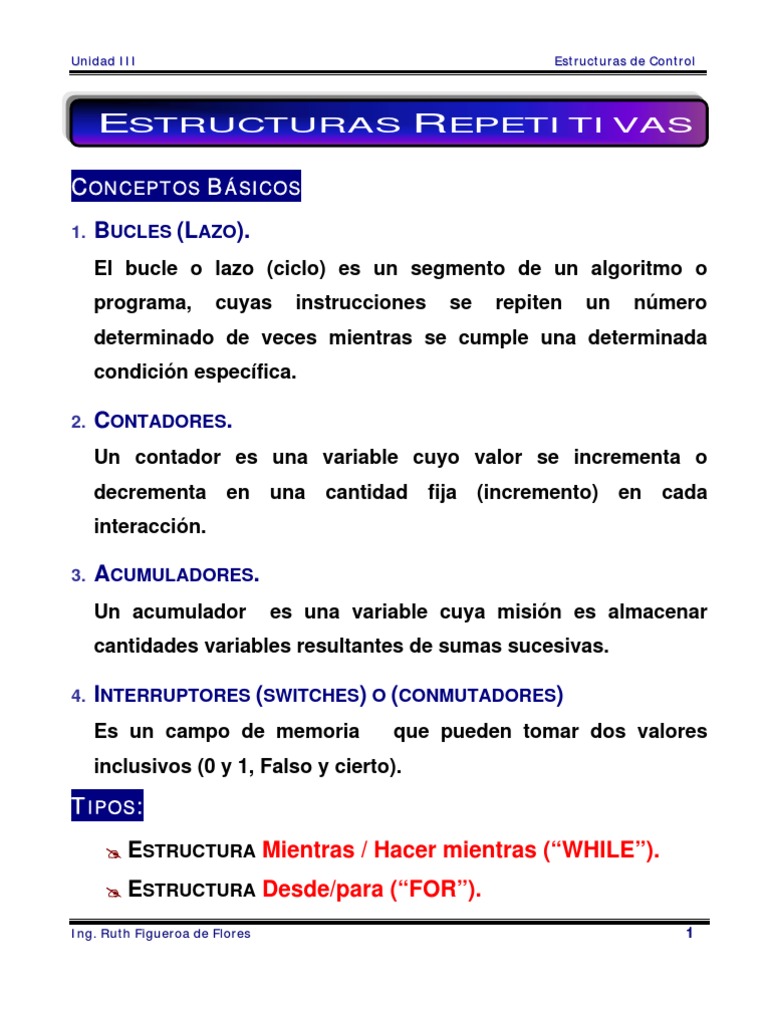 Estructuras Repetitivas en Programación | PDF | Programación de computadoras | Áreas de informática