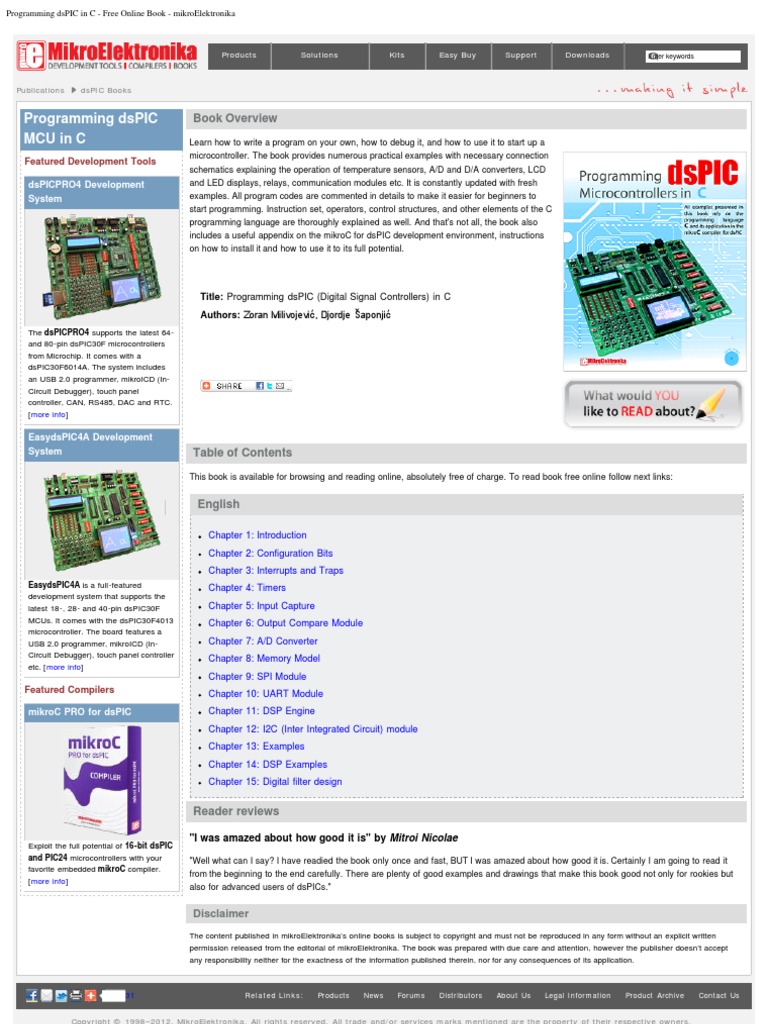 Programming DsPIC in C - Free Online Book - MikroElektronika | PDF ...