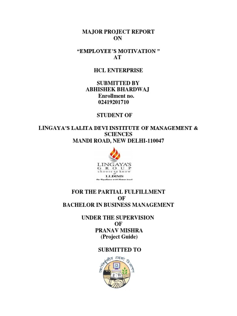 HCL Project Report | PDF | Motivation | Motivational