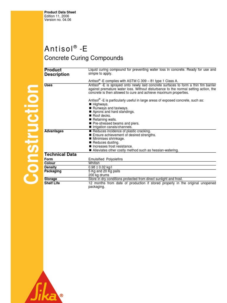 Antisol E | Download Free PDF | Concrete | Safety
