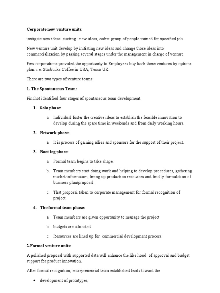 Corporate New Venture Units Explained | PDF | Venture Capital ...