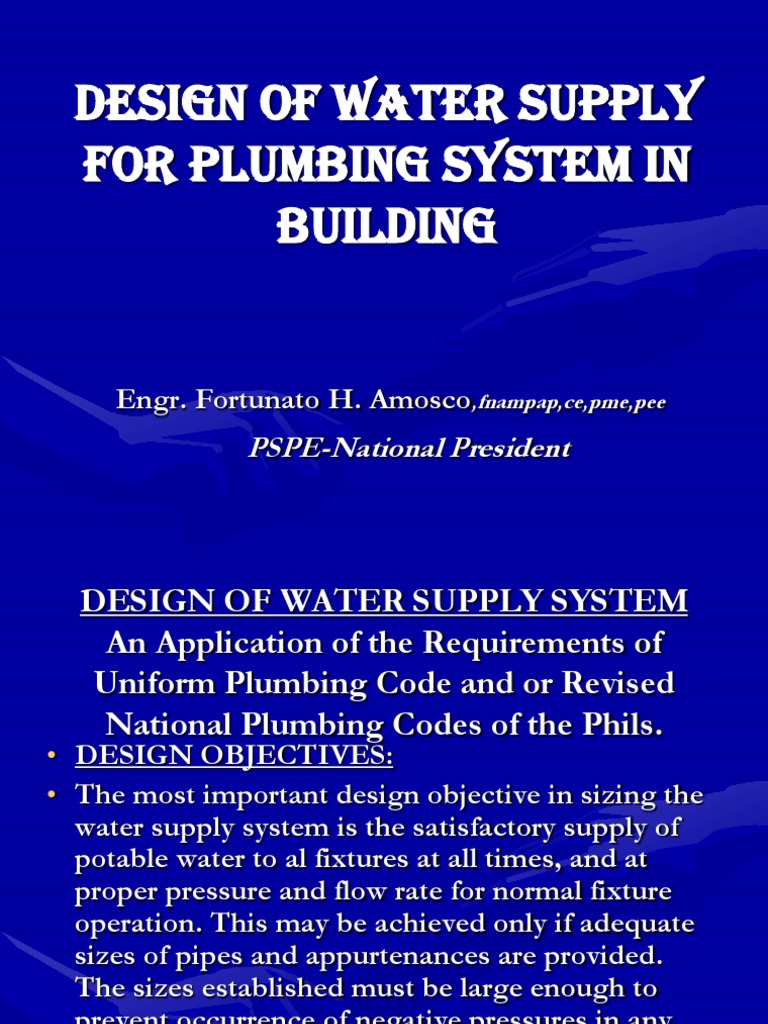 Water Supply System Design Guide | PDF | Water Supply Network | Plumbing