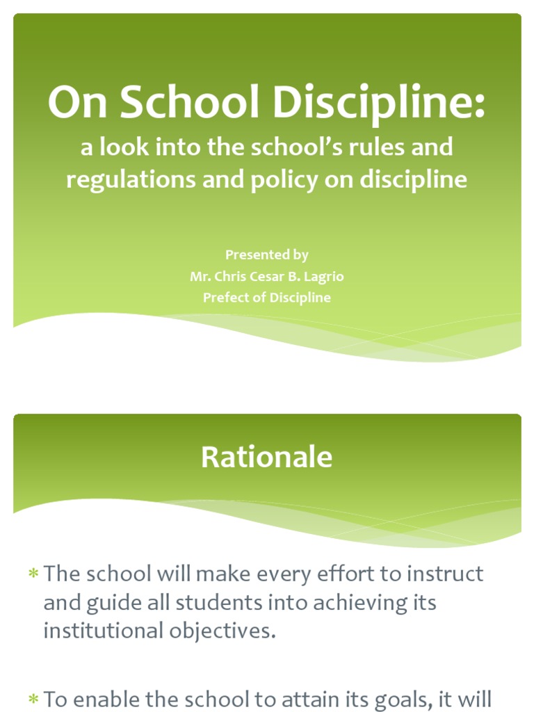 School Discipline Policy | PDF | Punishments | Teachers