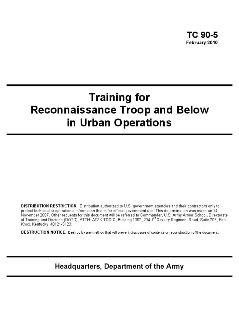 US Army Urban Recon FM | PDF | Reconnaissance | Urban Warfare