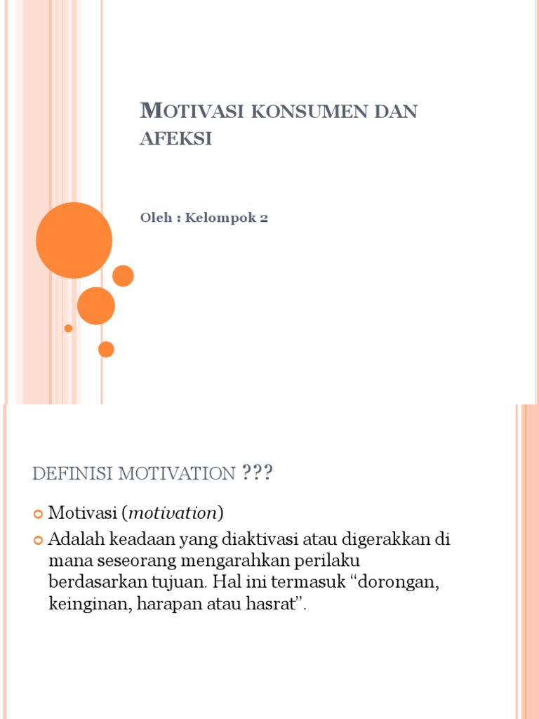 Motivasi Konsumen Dan Afeksi | PDF