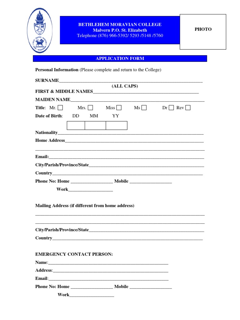 Bethlehem Moravian Teachers' Application Form | PDF | Educational Stages | Behavior Modification