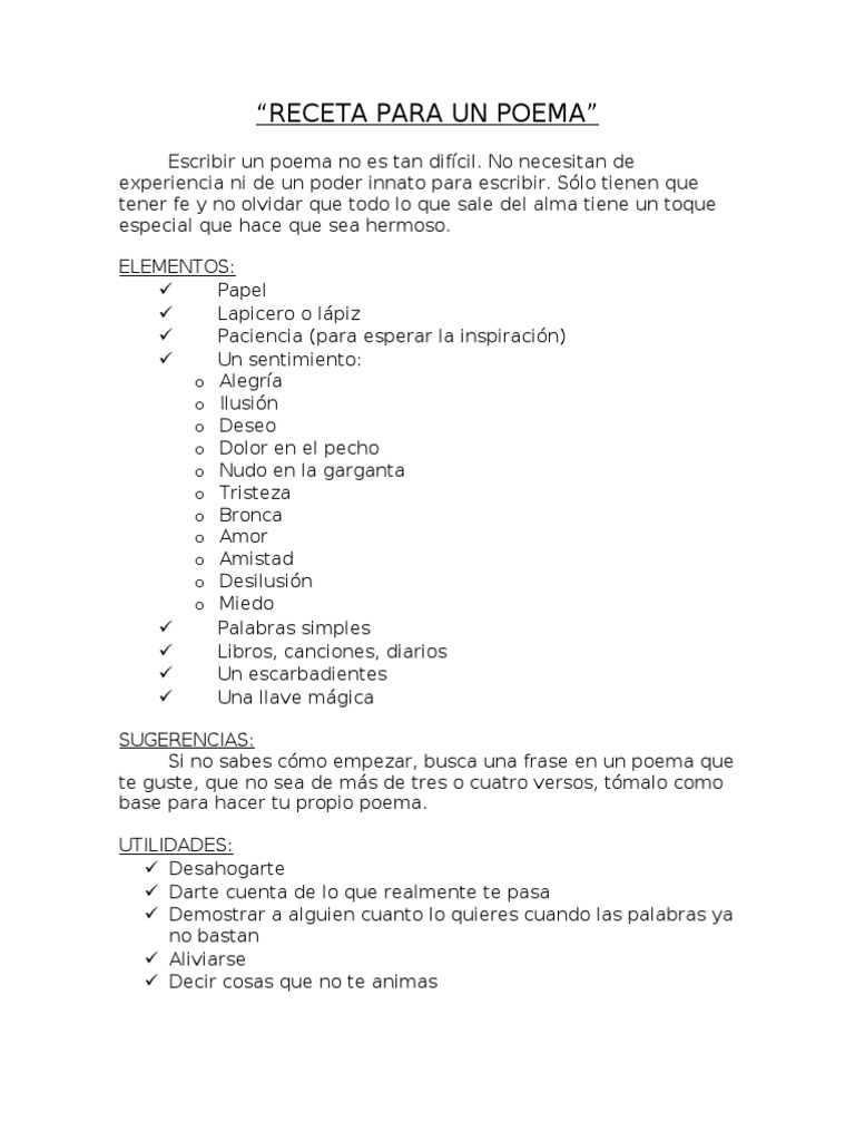 Estrategias para Escribir Un Poema | PDF