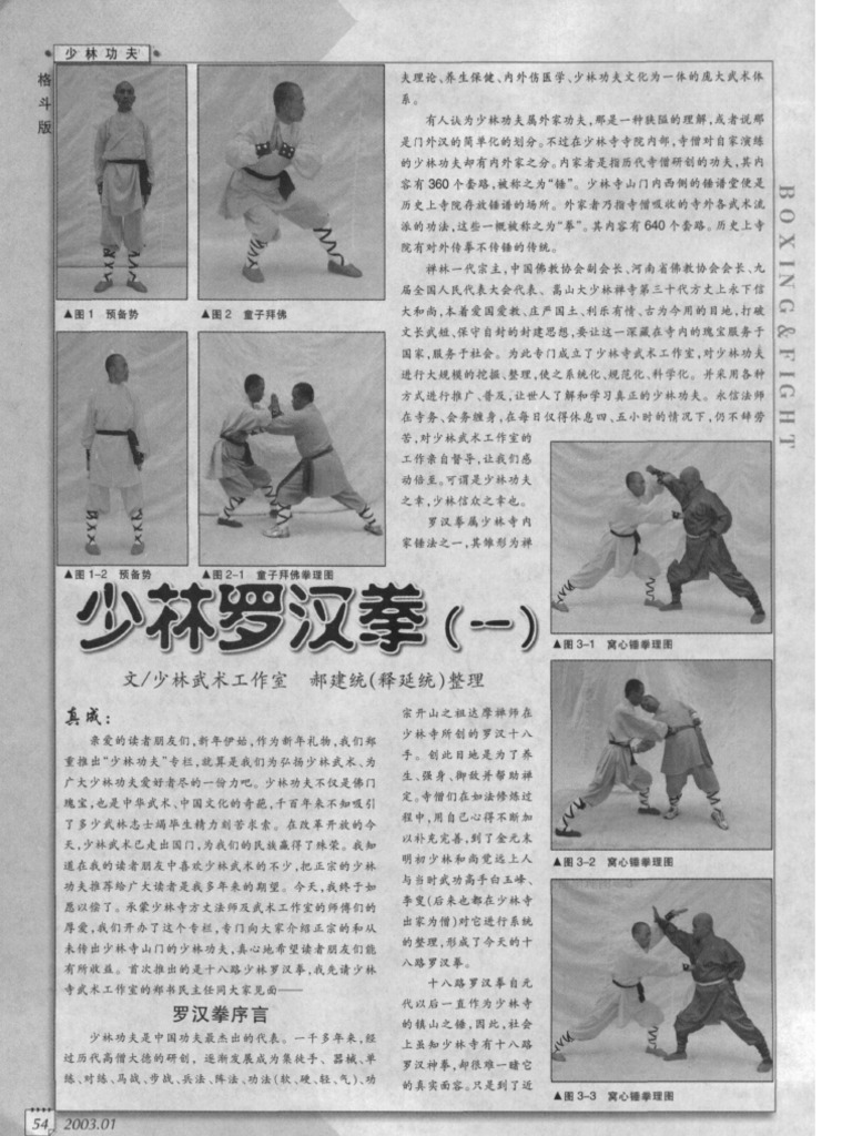 Shaolin Kung Fu 18 Luohan Quan, Forms 1 10 | PDF | East Asian Martial ...