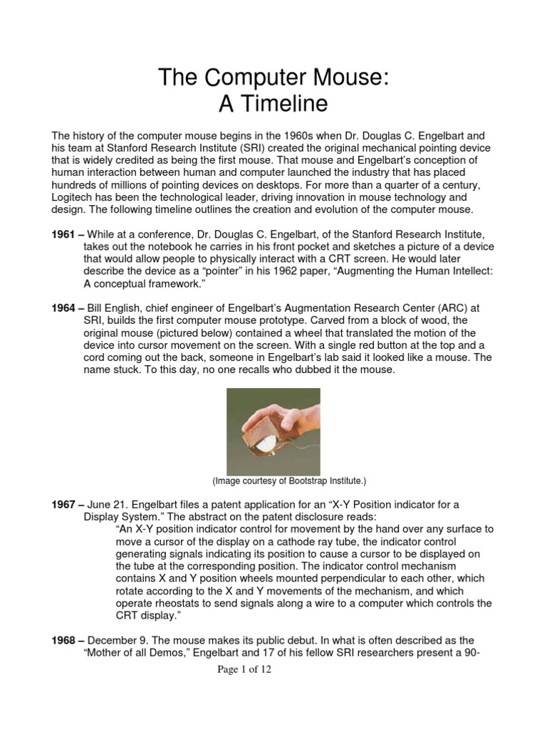 History of The Mouse | PDF | Graphical User Interfaces | Macintosh