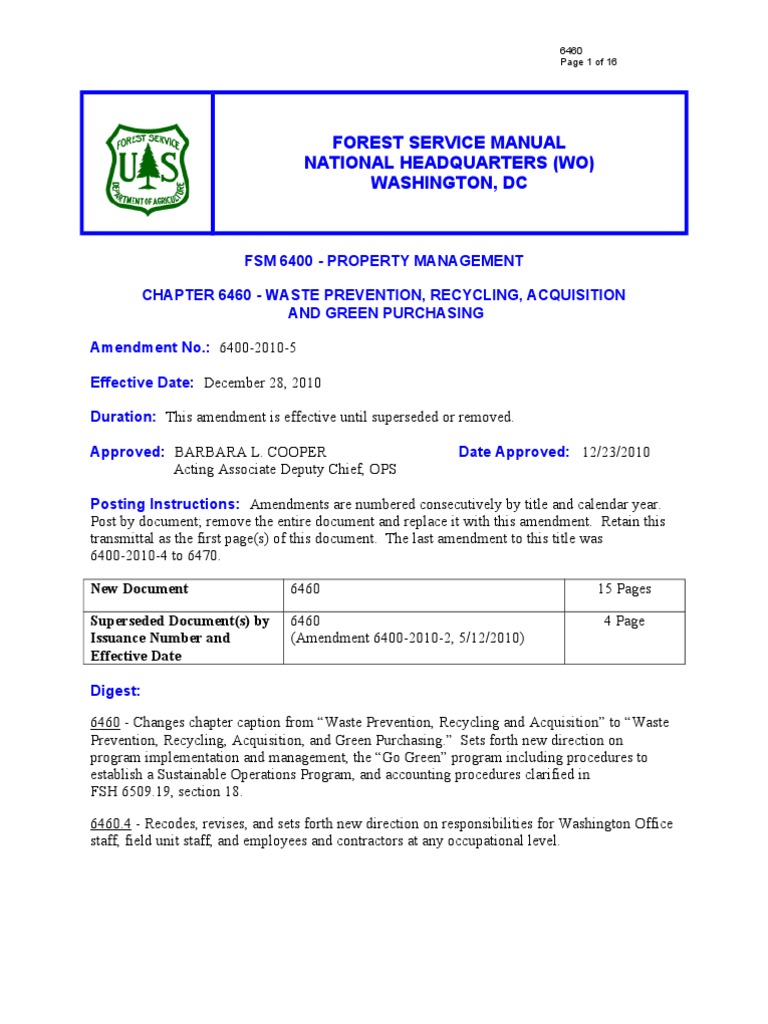 Forest Service Manual National Headquarters (Wo) Washington, DC | PDF
