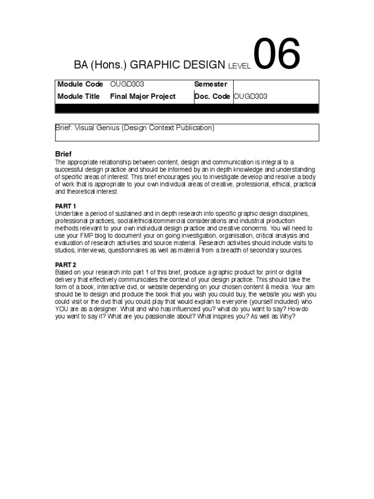 Ba (Hons.) Graphic Design: Level | PDF | Design | Cognitive Science