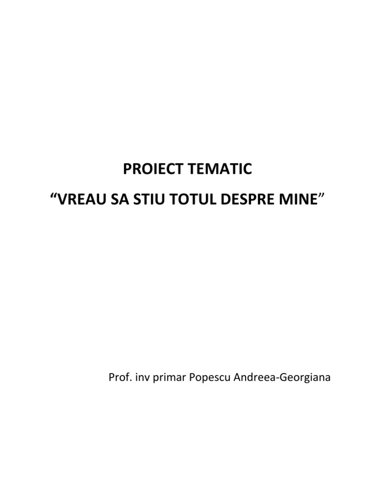 0 Proiect Tematic Final | PDF
