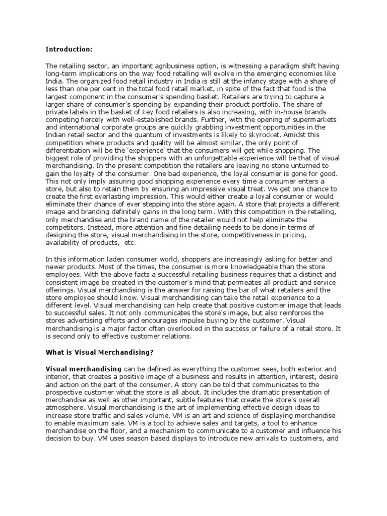 Introduction To Visual Merchandising | PDF | Merchandising | Retail